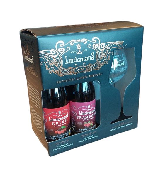 Lindemans Gift pack 4 x 25cl + crystal glass – Lindemans Brewery